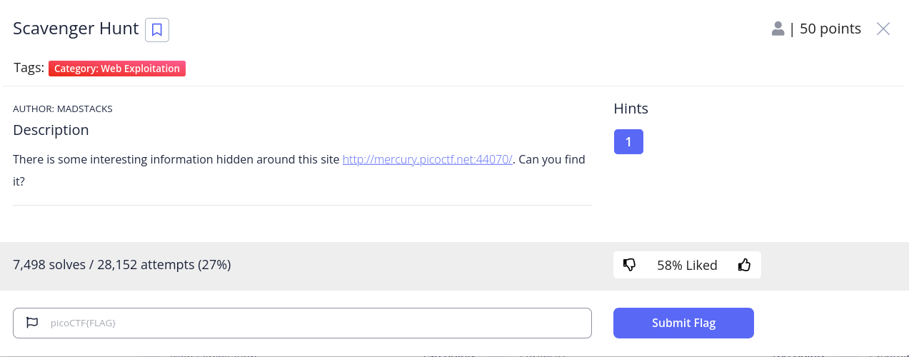 Scavenger Hunt – picoCTF – EvenSpace