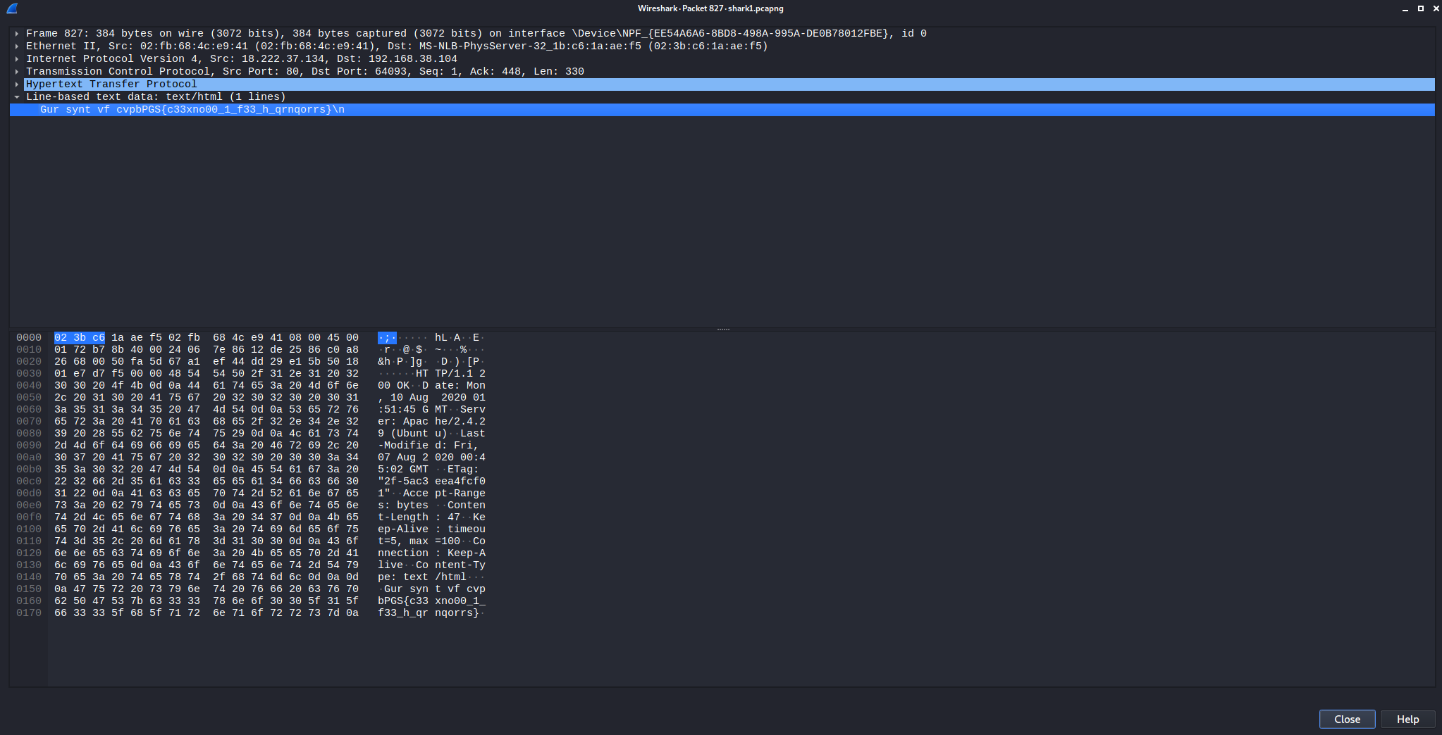 Wireshark doo dooo do doo… – picoCTF – EvenSpace